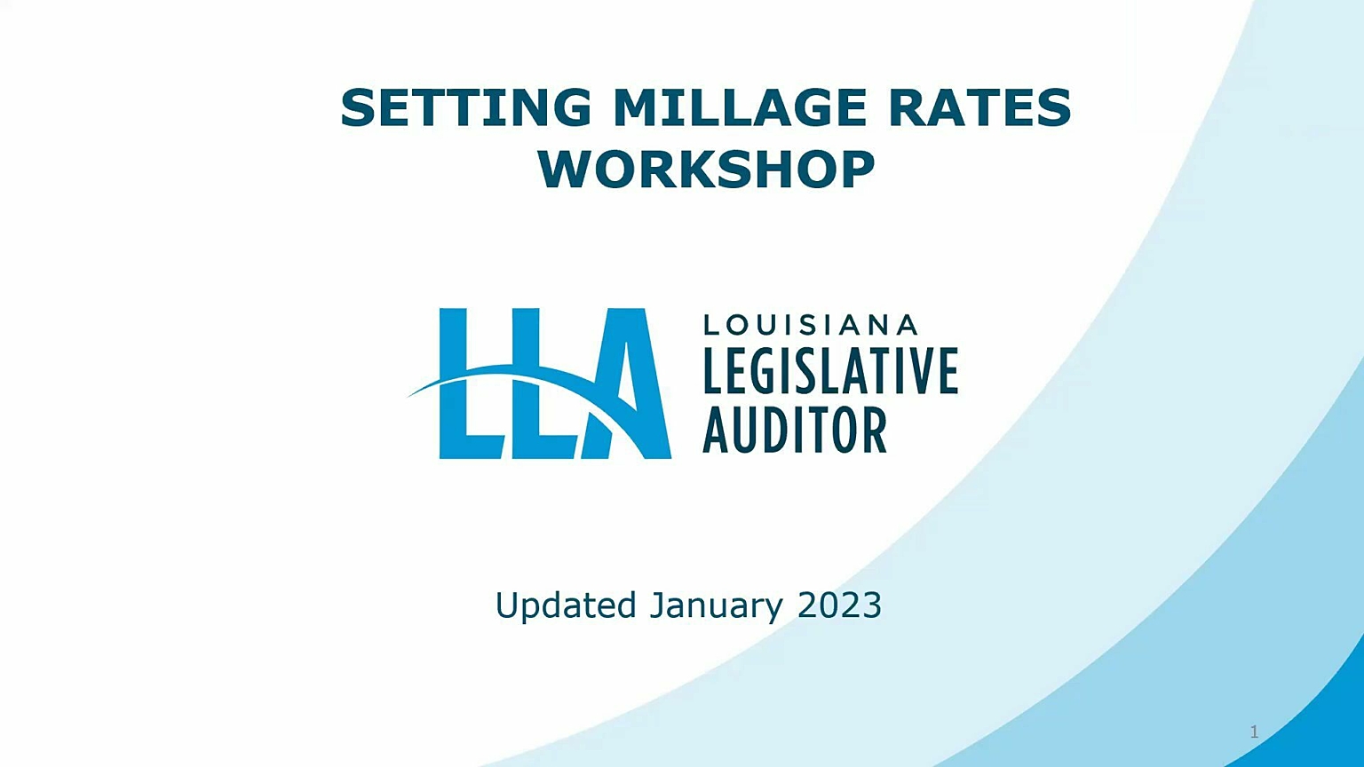Millage Workshops | LLA